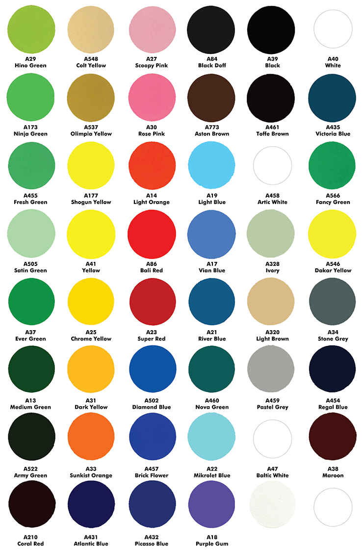 Katalog Warna Regular Cat Semprot